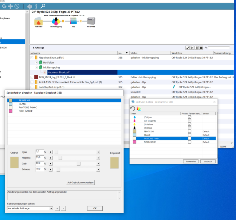 Ink Remapping für Navigator Workflow v9.0 - PDF-Imposition Shop